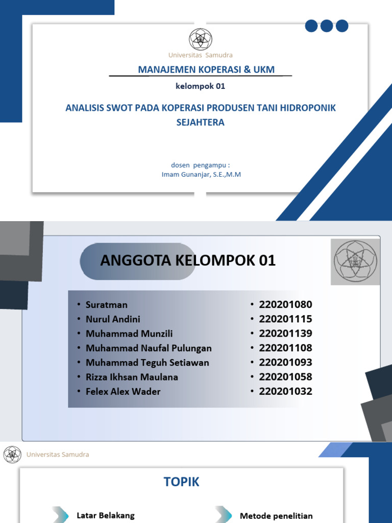 Analisis SWOT Pada Koperasi Produsen Tani Hidroponik | PDF