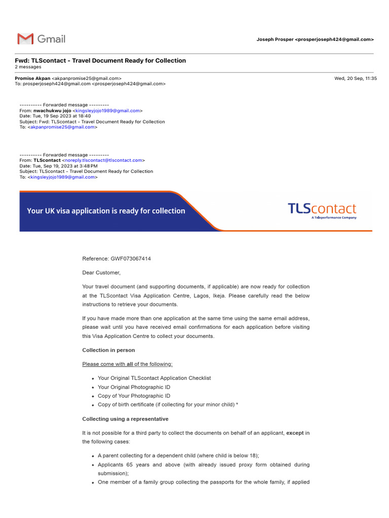 Travel Document Collection Notice | PDF | Identity Document | Travel Visa