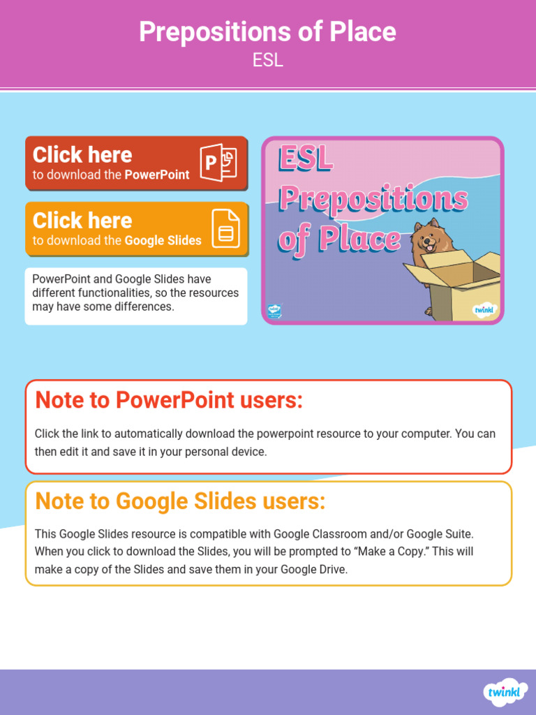 T Eal 1643881128 Esl Prepositions of Place - Ver - 2 | PDF