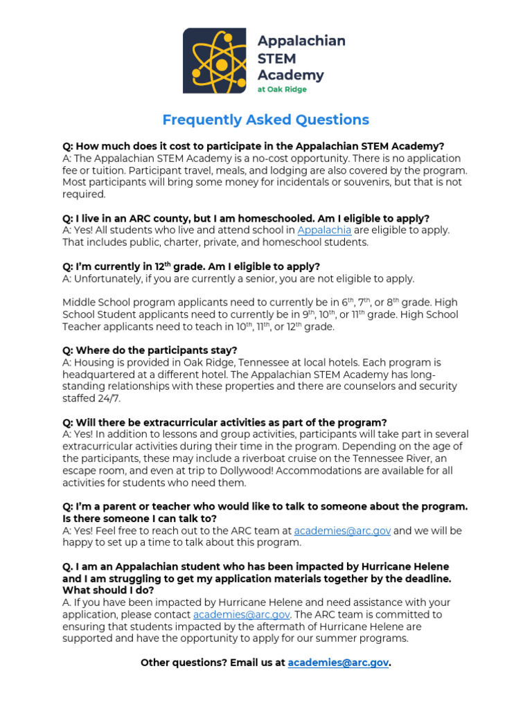 STEM Academy FAQ | PDF | Schools