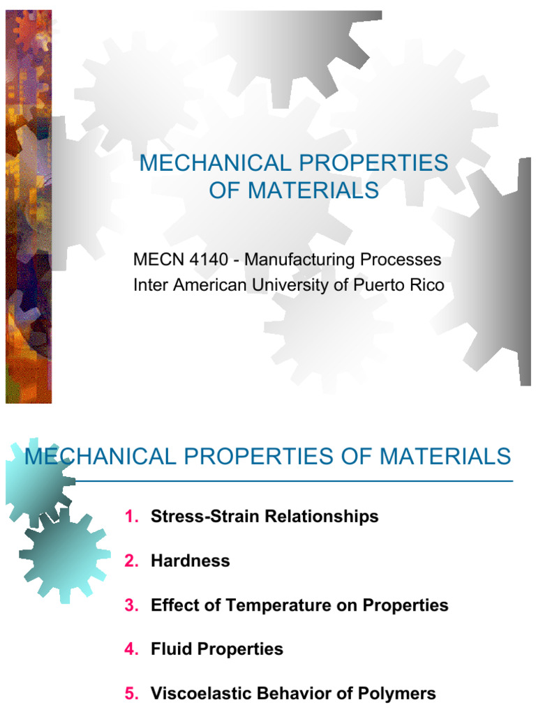 2 - Mech Prop Mate Dim Tol Sur | PDF | Deformation (Engineering ...