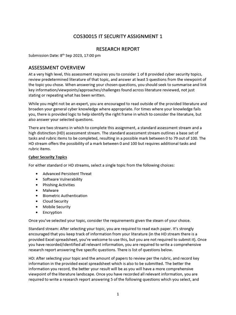 Cybersecurity Research Assignment | PDF | Turnitin | Spreadsheet