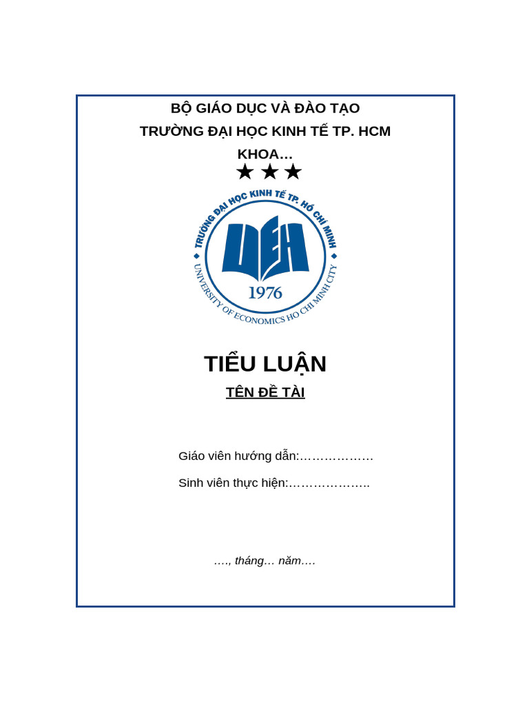 Mau Bia Tieu Luan Dai Hoc Kinh Te TPHCM | PDF