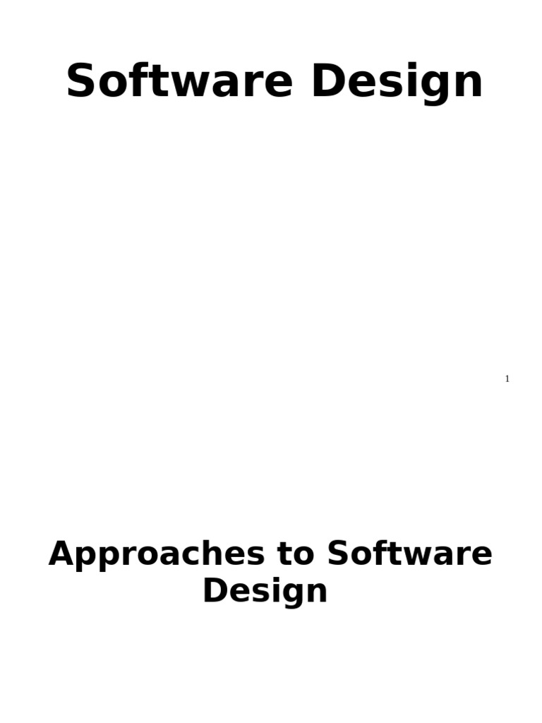 Approaches To Software Design | PDF | Object Oriented Programming | Object (Computer Science)