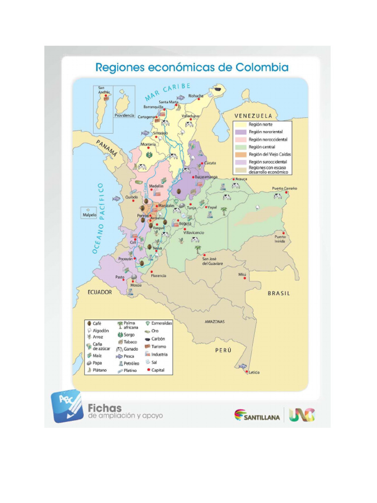 Mapa de Las Regiones Económicas de Colombia | PDF