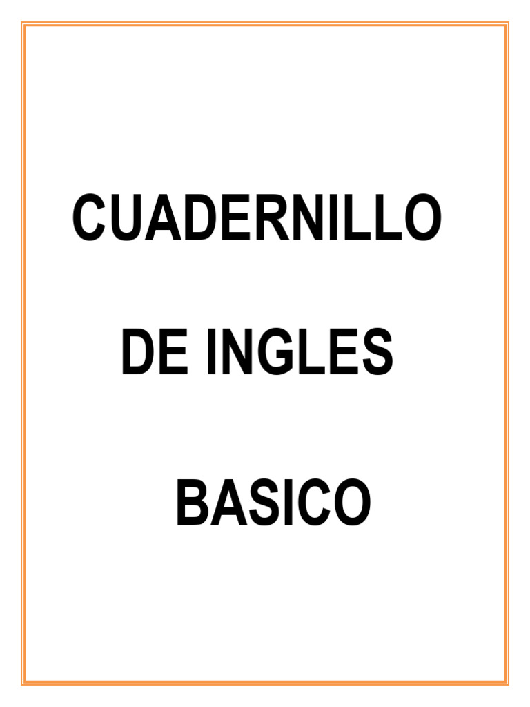 Cuadernillo de Ingles Basico | PDF | Verbo | Plural