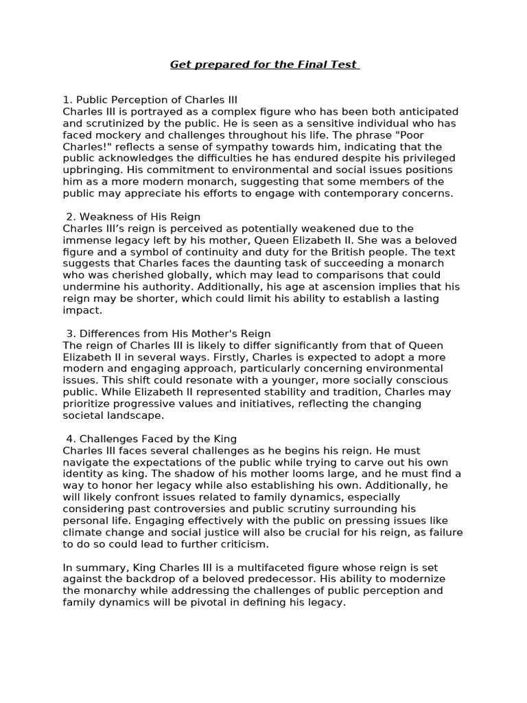 Get Prepared For The Final Test | PDF | Elizabeth Ii | Social Psychology