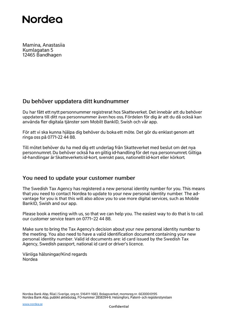 Kun D Nummer Byte | PDF