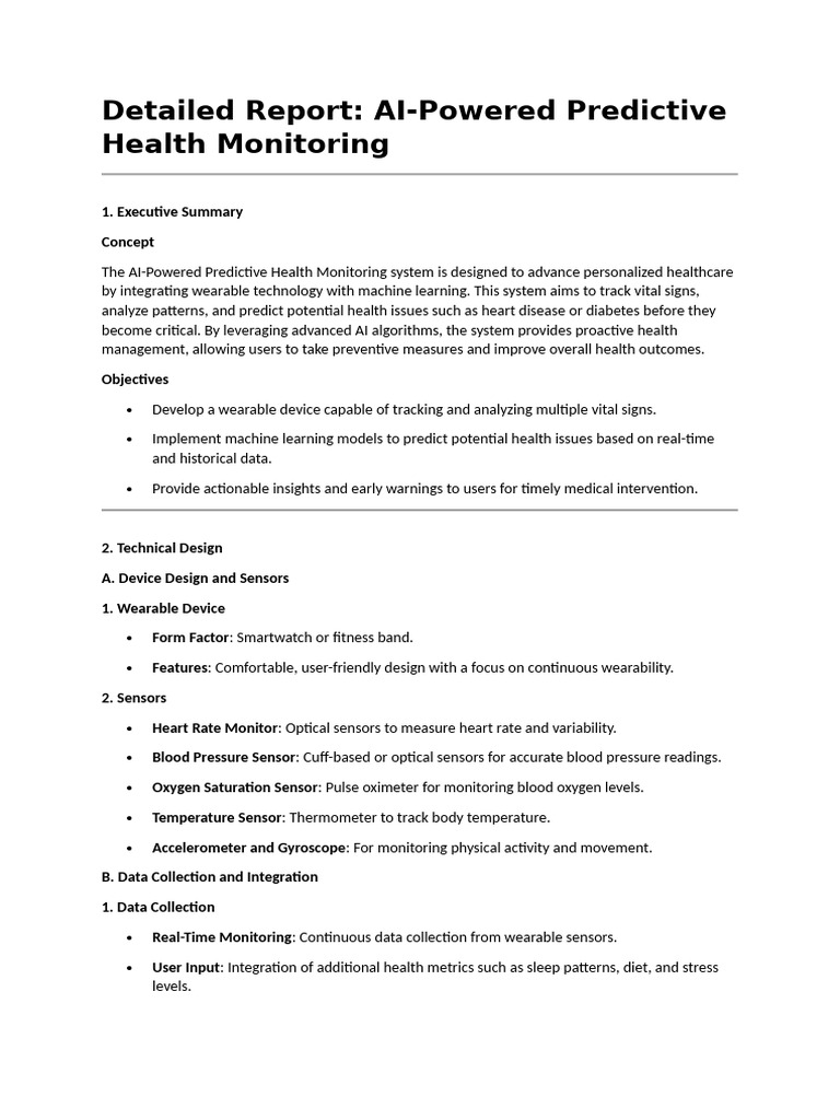 AI-Powered Predictive Health Monitoring Detailed Report | PDF ...
