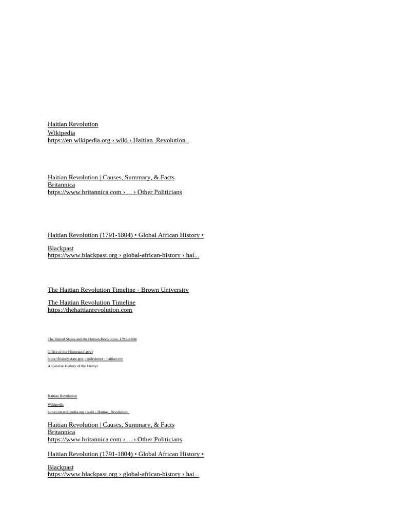 Overview of the Haitian Revolution | PDF