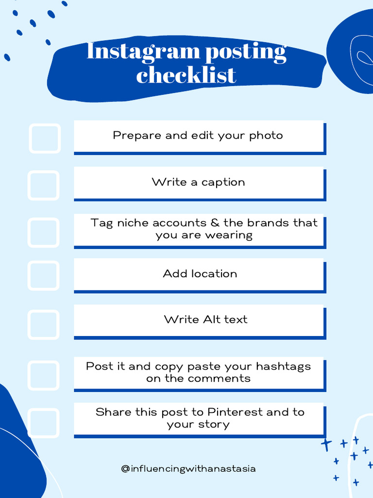 Instagram Posting Checklist | PDF