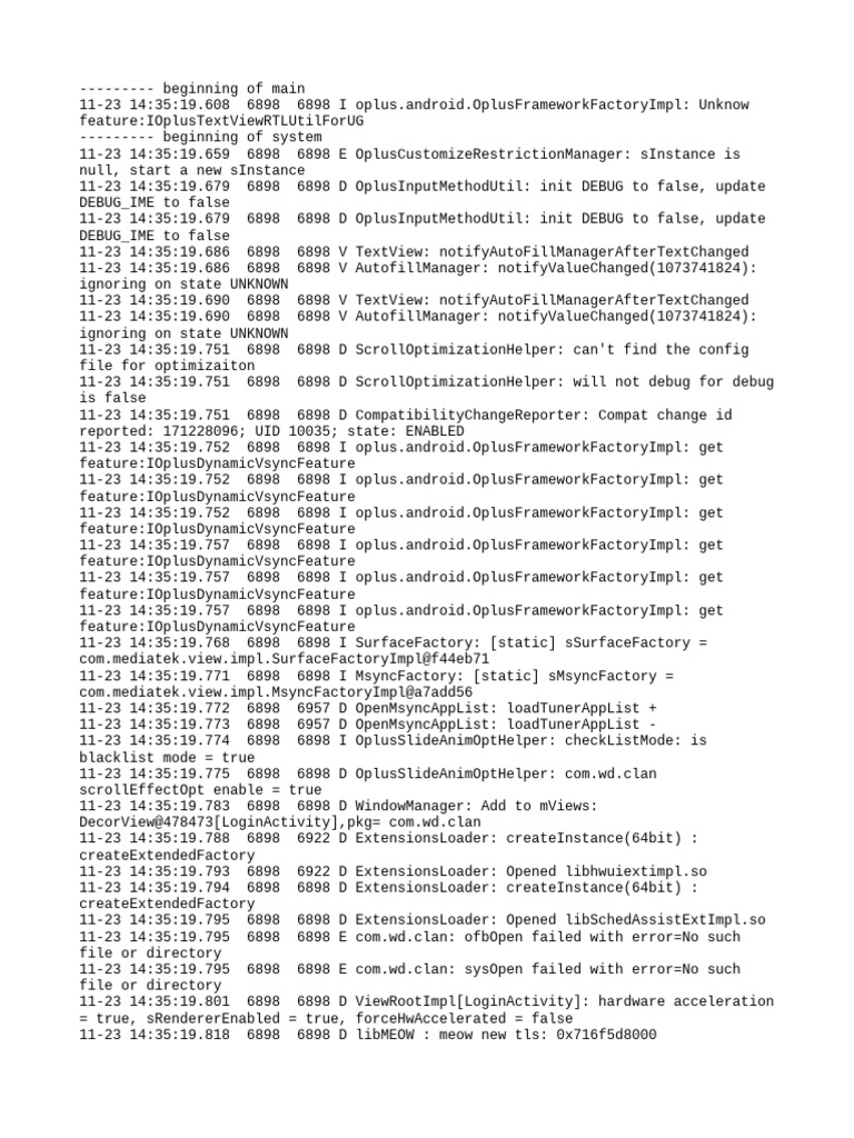 Com - Wd.clan Logcat | PDF | Operating System Technology | Computer Engineering