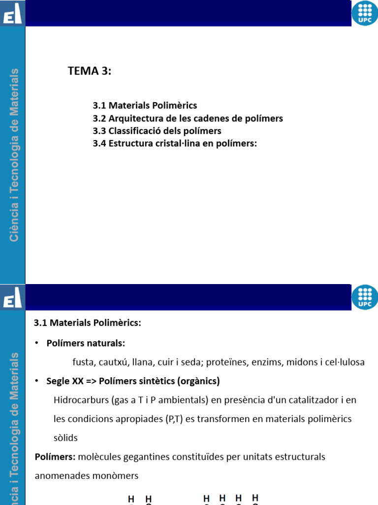 Tema 4a - Polímeros I | PDF