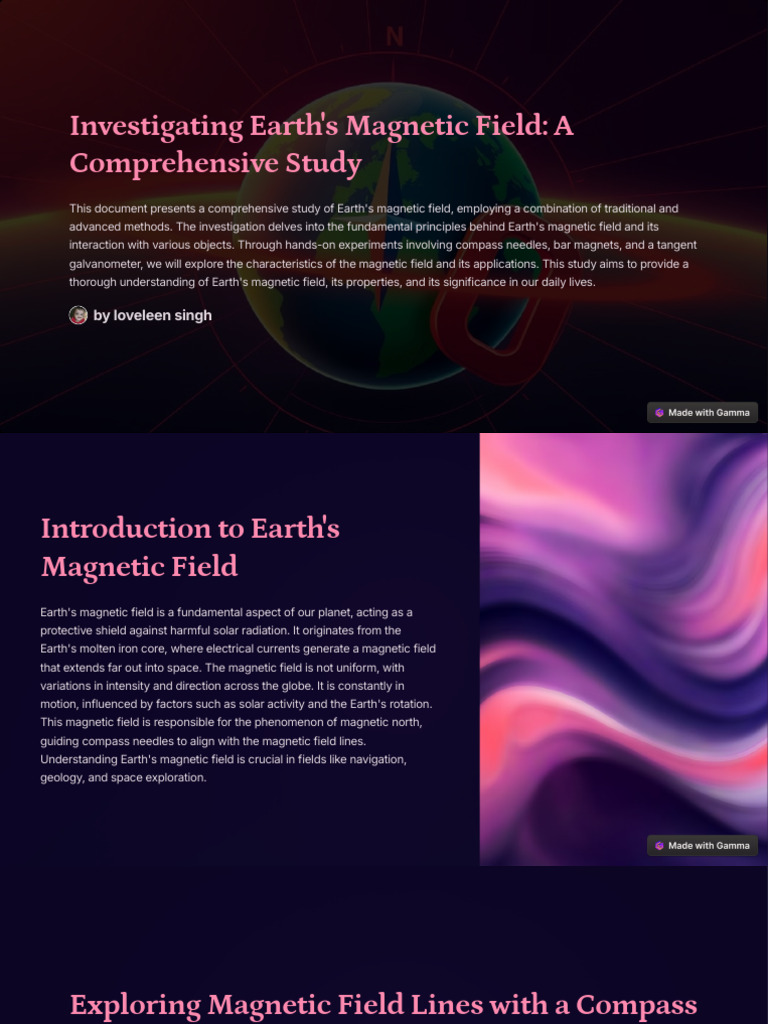 Investigating Earth's Magnetic Field | PDF | Magnetic Field | Earth's ...
