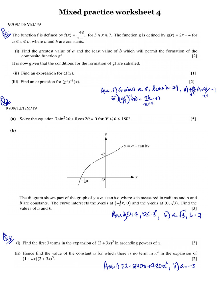 Mixed Practice Worksheet 4 | PDF