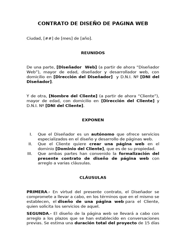 Contrato Web | PDF | Red mundial | Internet y web