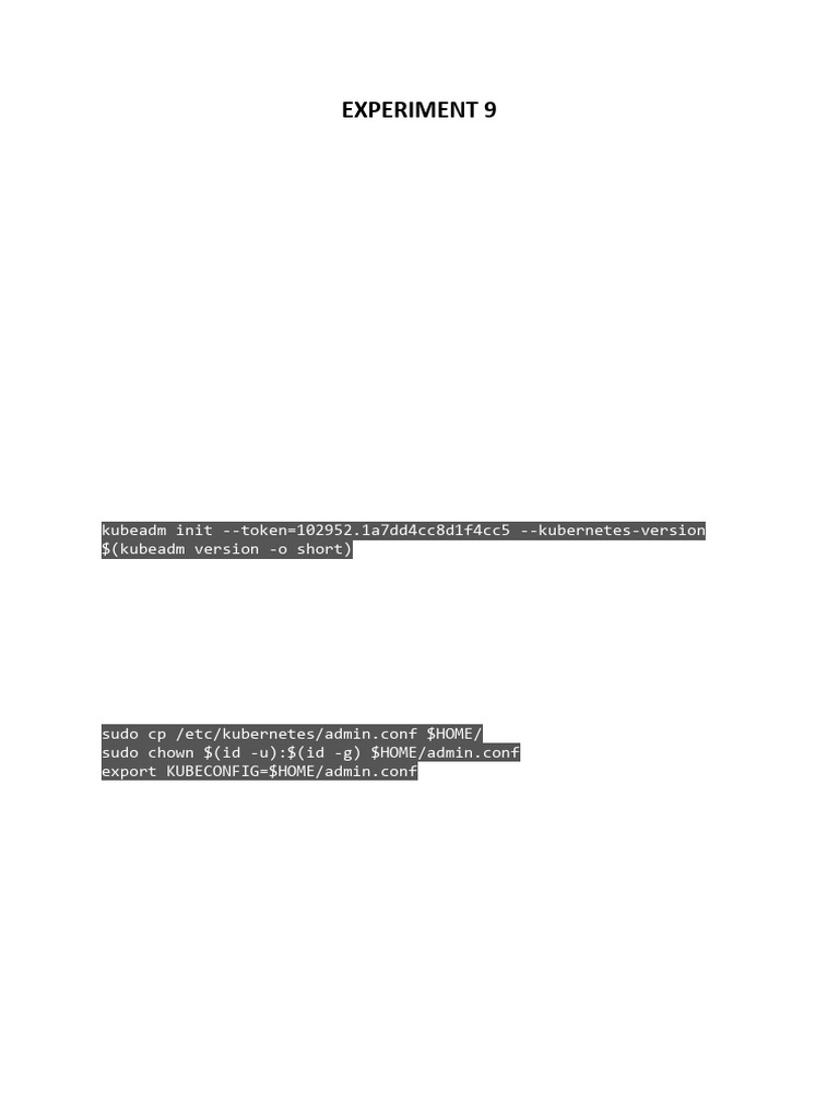 Experiment 9 Kubernetes Multi Node Cluster Pdf Computer Cluster Information Technology 