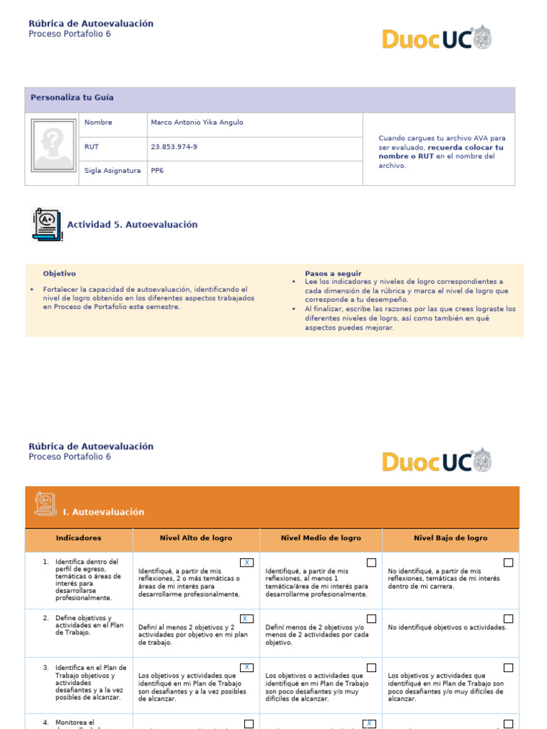 Autoevaluacion - APP6 | PDF