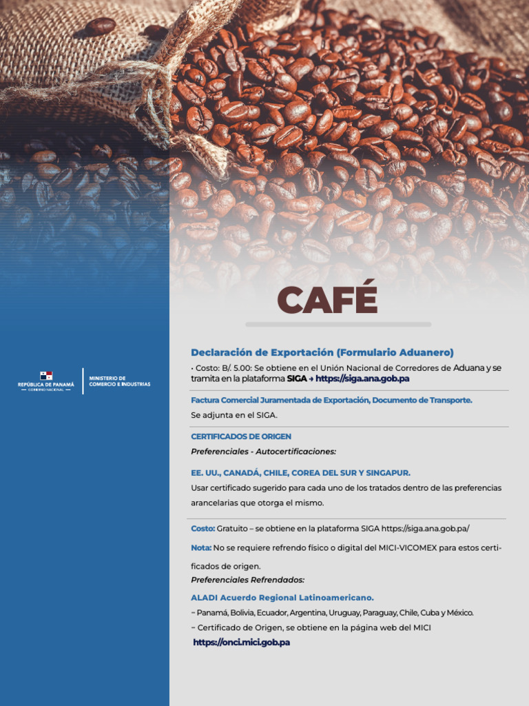 Requisitos de Exportacion Productos Café | PDF | aduana | Comercio