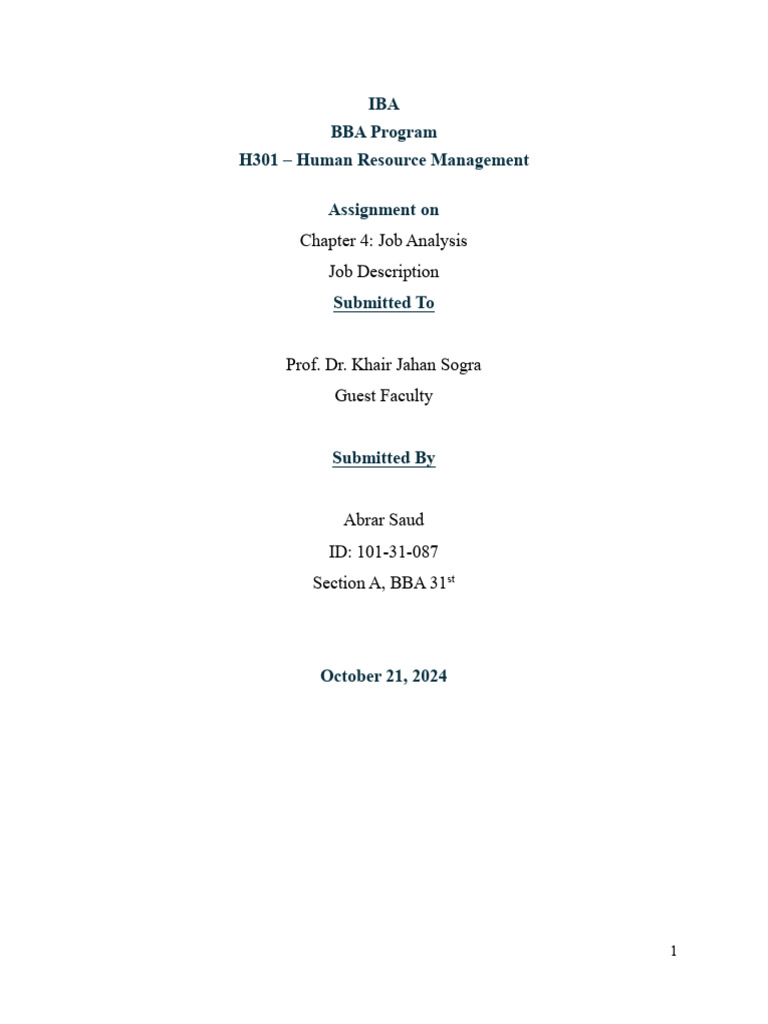 HRM Cover Page | PDF