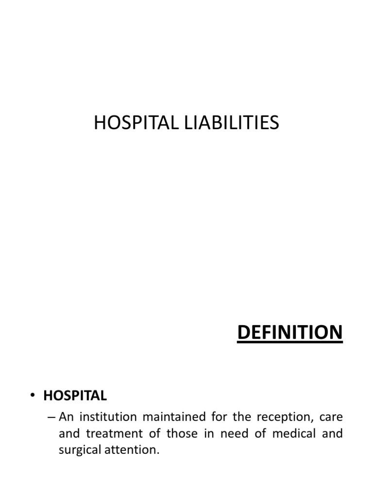 Hospital Liabilities | PDF | Hospital | Patient