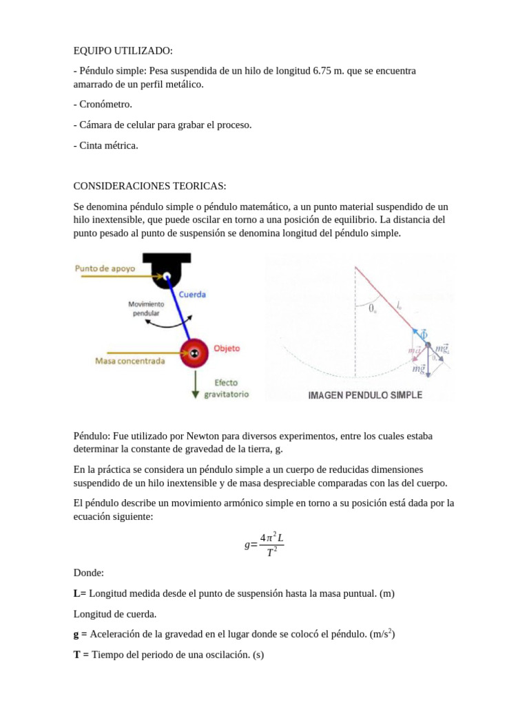 Dinamica - 3, 4 Practica | PDF | Péndulo | Gravedad