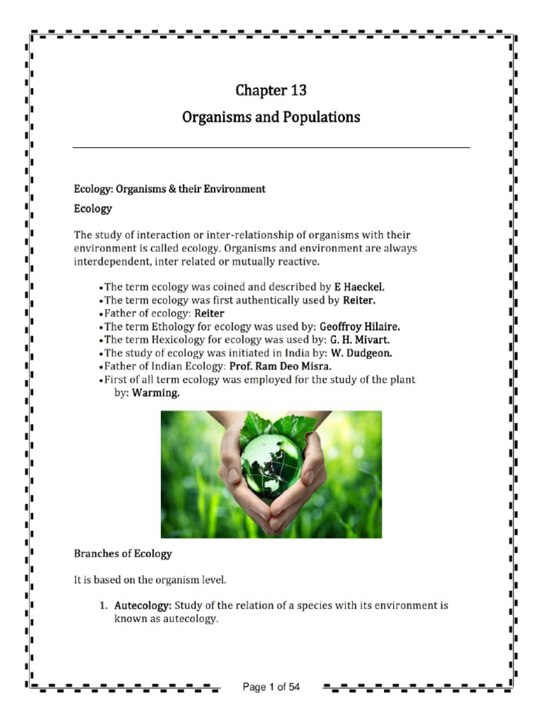 Biology Ecology | PDF