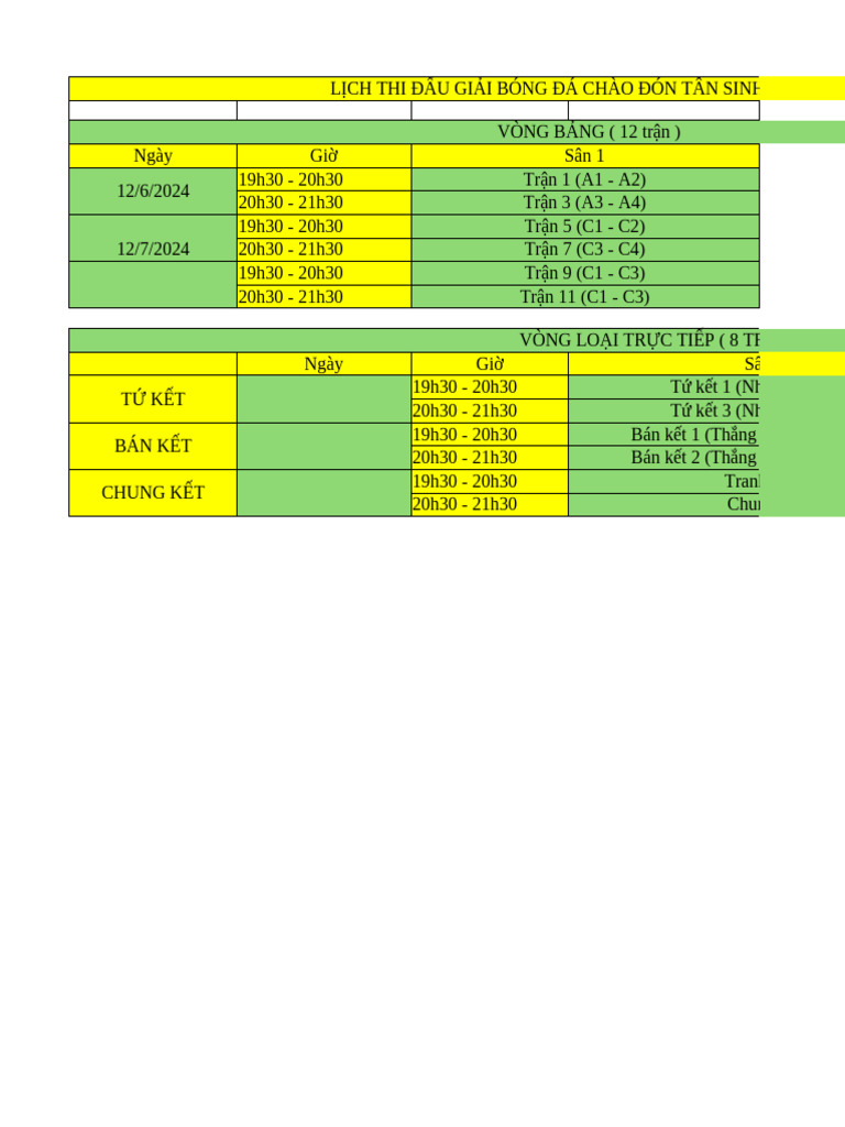LỊCH THI ĐẤU GIẢI K30 | PDF