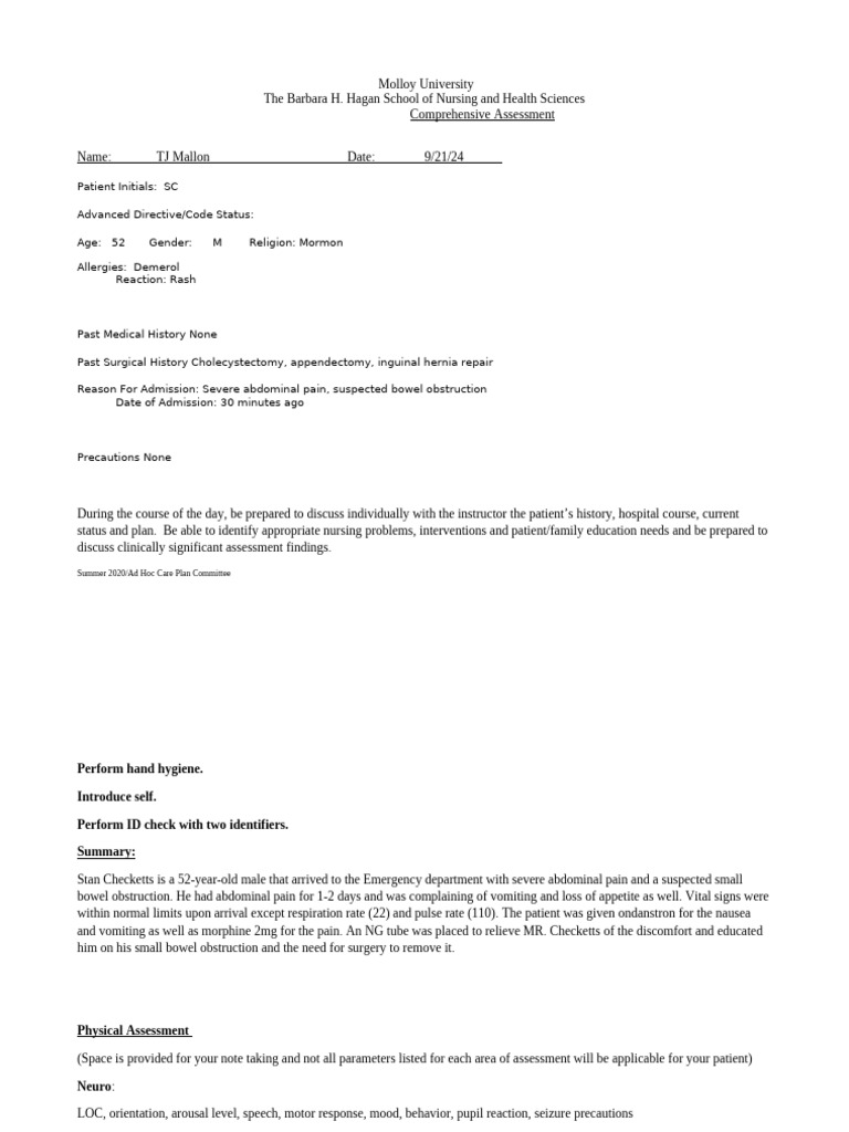 Nursing Assessment for Bowel Obstruction | PDF | Clinical Medicine ...