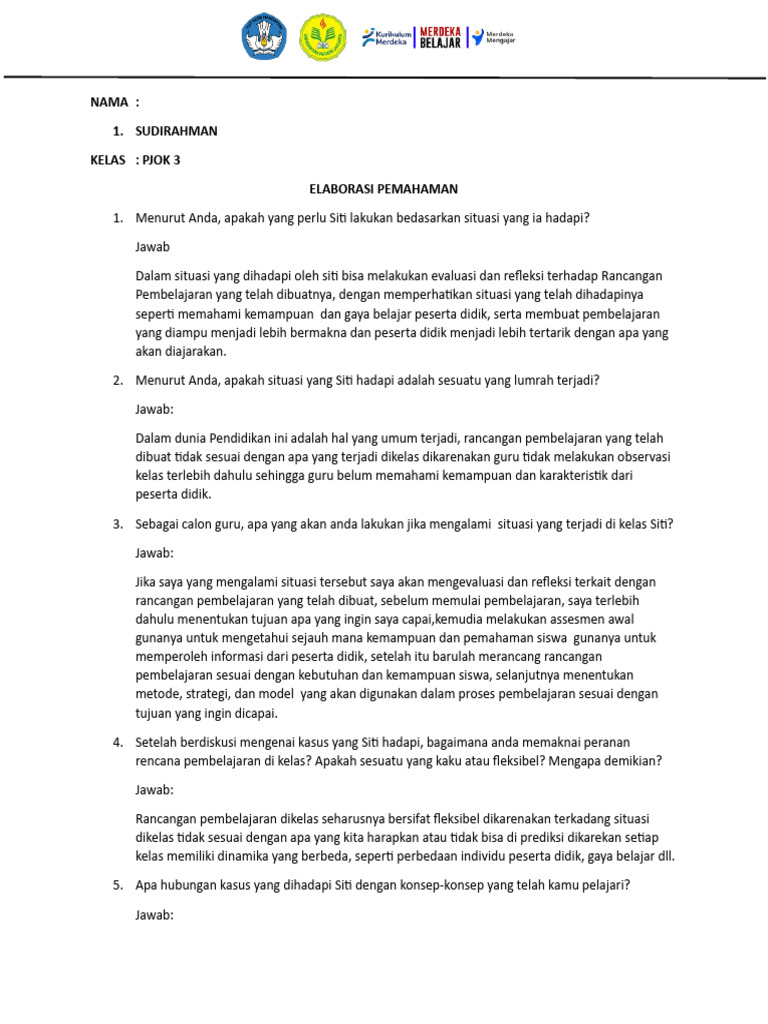 Elaborasi Pemahaman | PDF