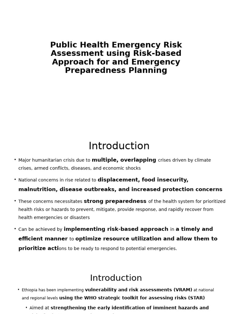 All Hazards Health Emergency Risk Assessment and Preparedness Planning ...