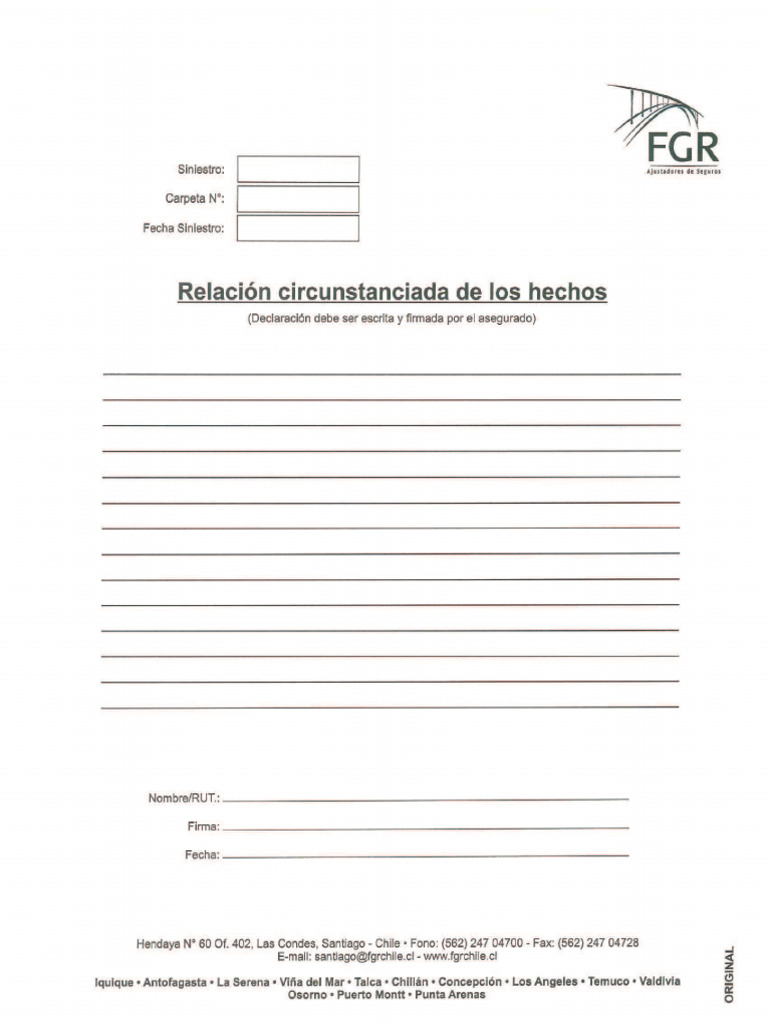 Plantilla Relato de Los hechos. | PDF