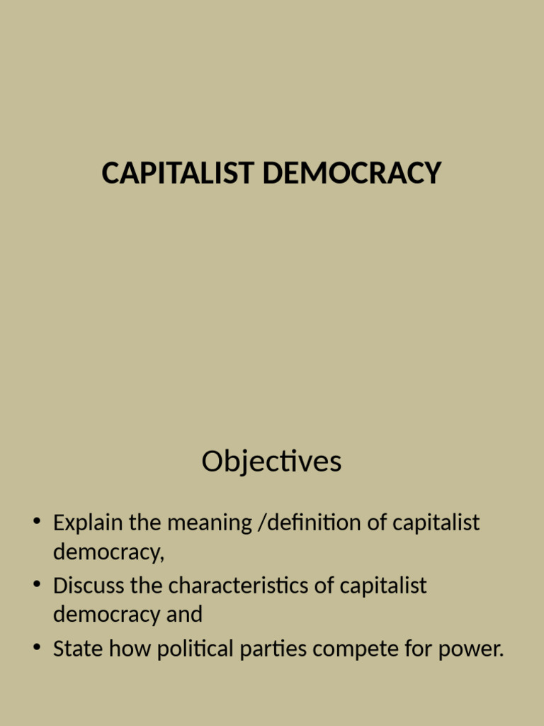Capitalist Democracy (Read-Only) | PDF | Democracy | Political Ideologies