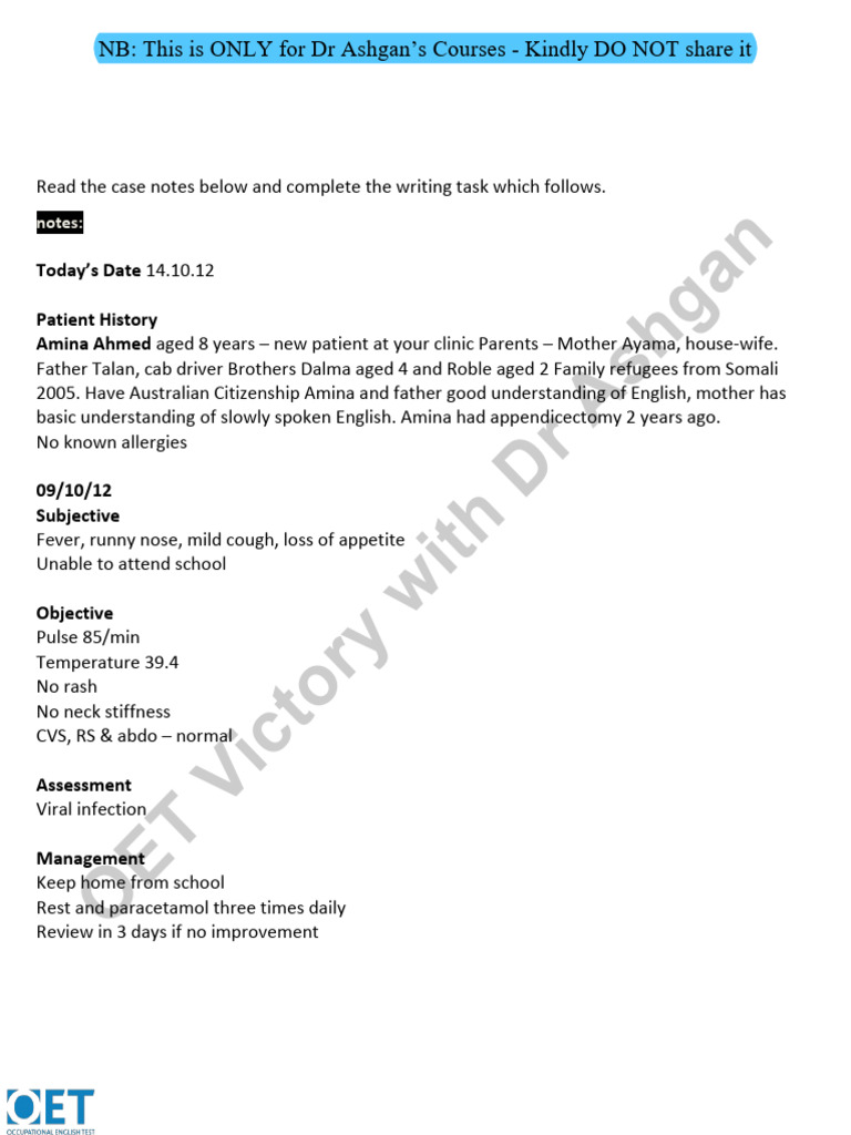 Amina Ahmad - DR Ashgan's Model Answers | PDF | Meningitis | Headache