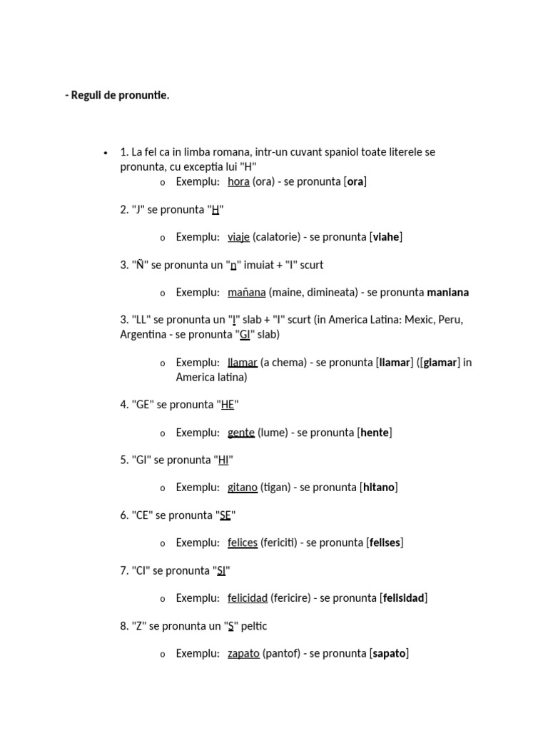Reguli de Pronuntie | PDF