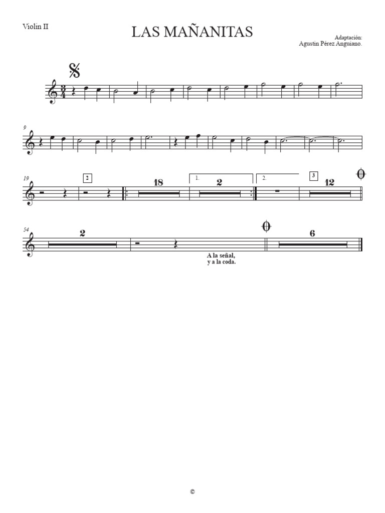 LAS MAÑANITAS. - Violin II | PDF