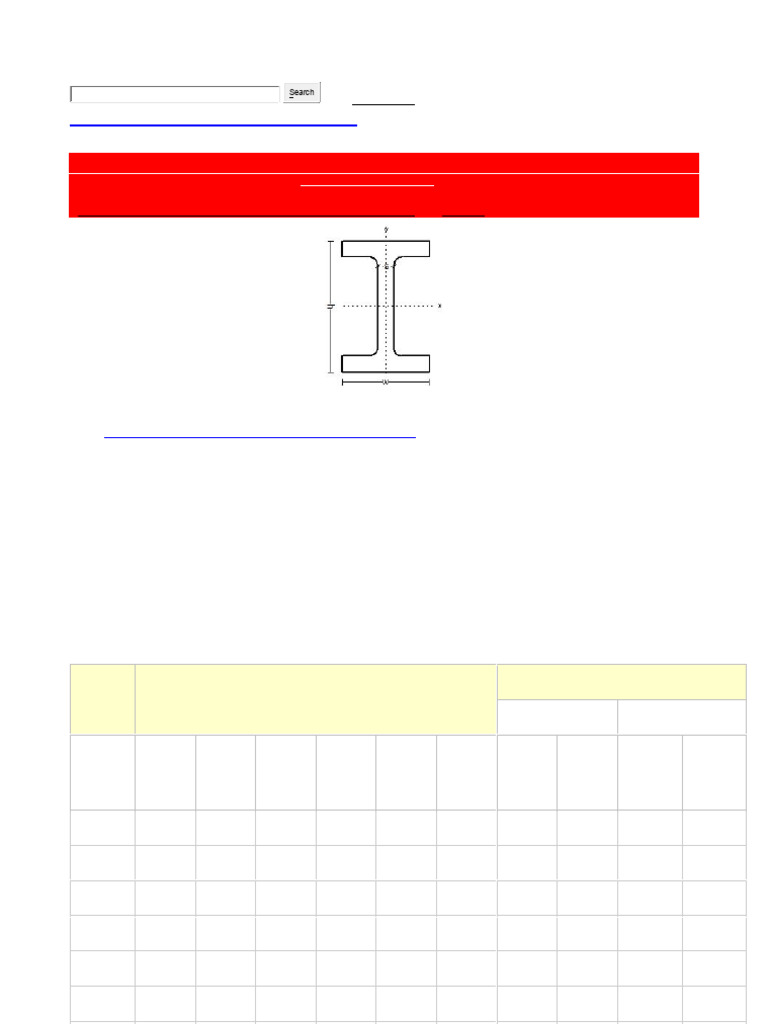Dimension and Area of H-Beam | PDF | Mechanics | Mechanical Engineering