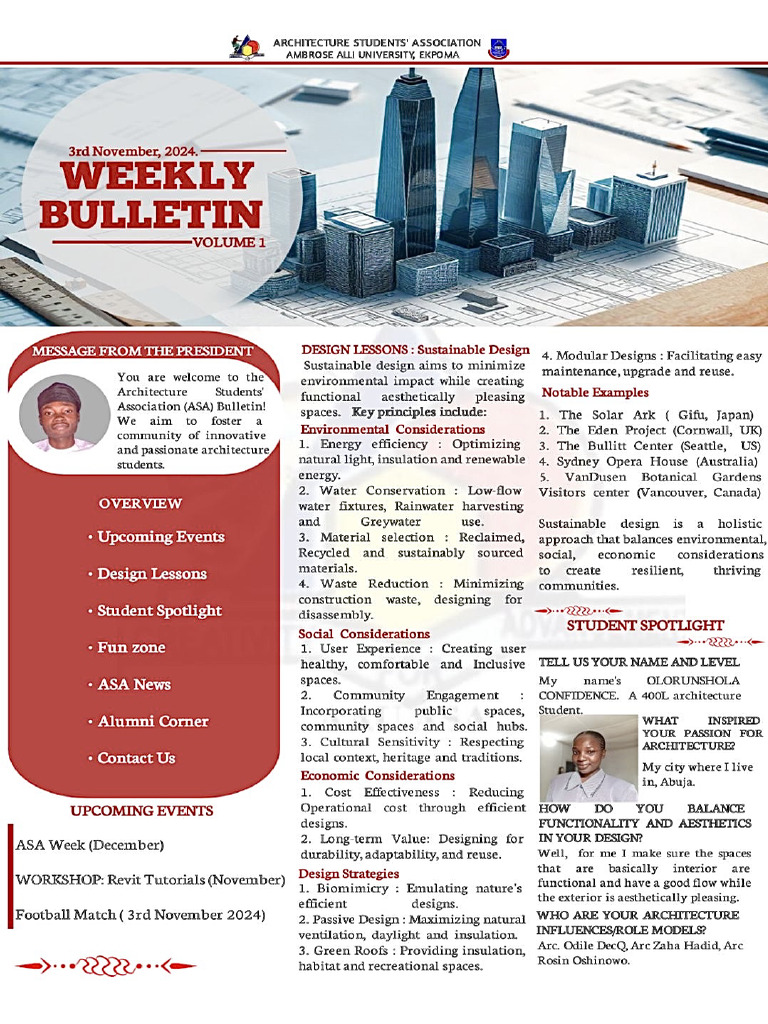 Aau-Asa Weekly Bulletin | PDF