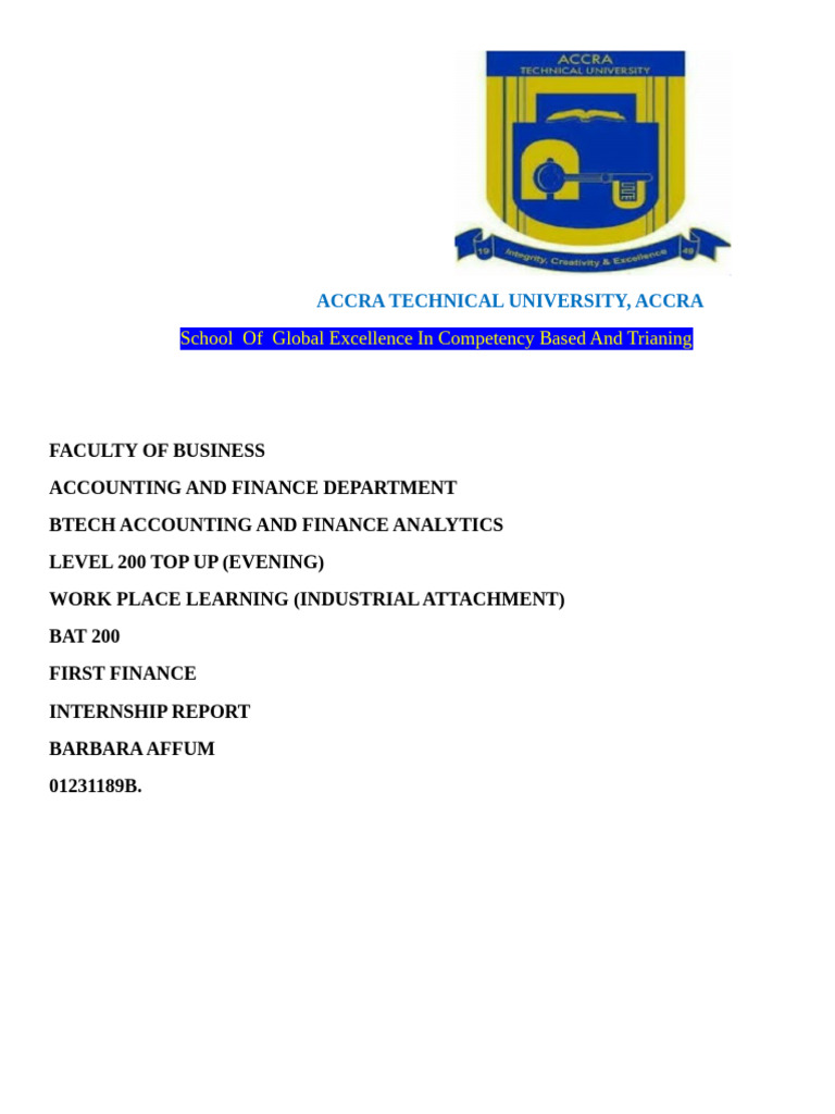 First Finance Internship Report: Insights & Skills | PDF | Investing ...