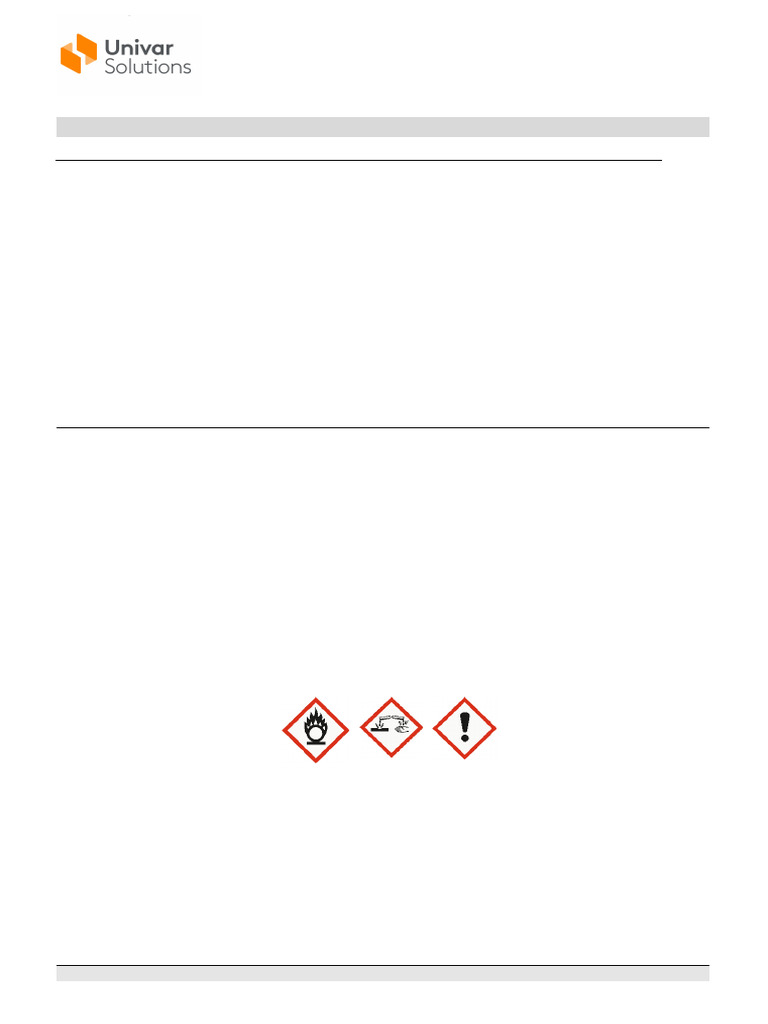Peróxido de Hidrogênio 50% - Univar - Sds | PDF | Toxicity ...