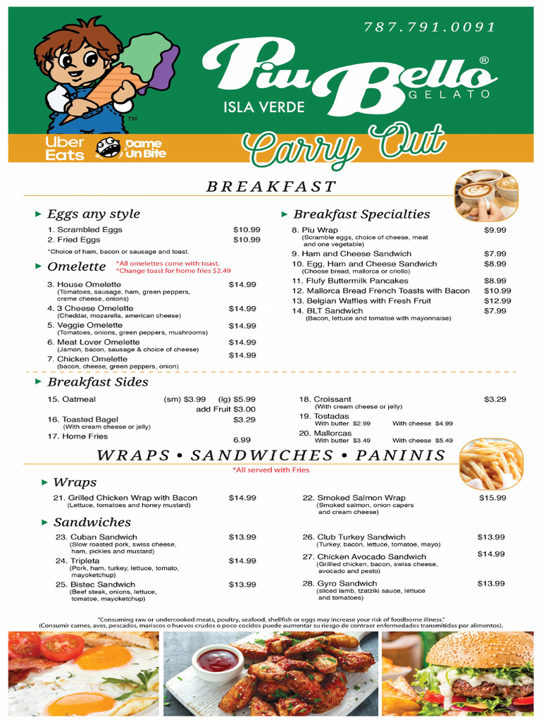 Menu Piu Bello | PDF