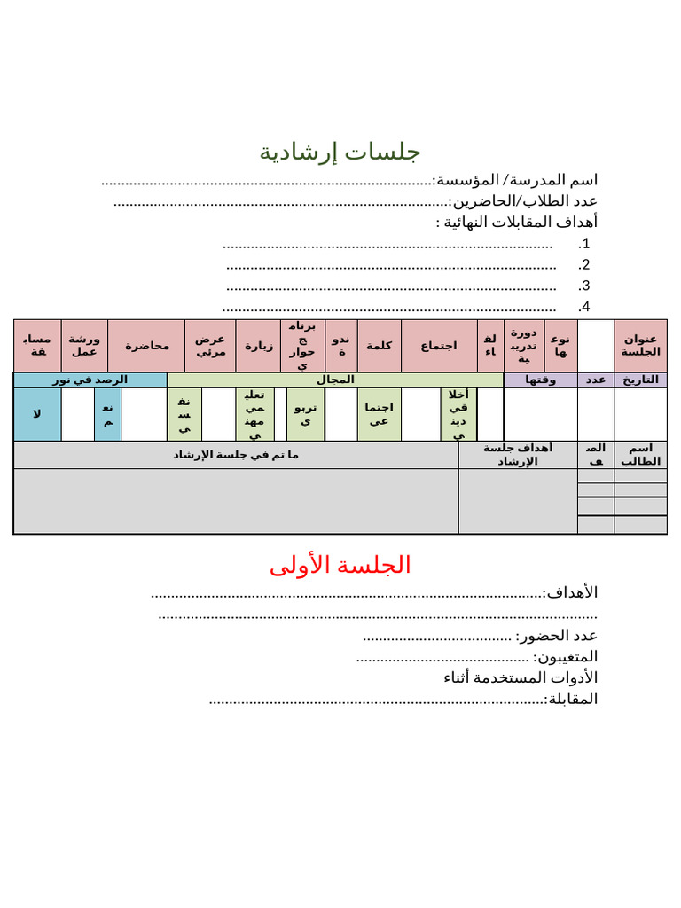 Guidance Sessions Pdf