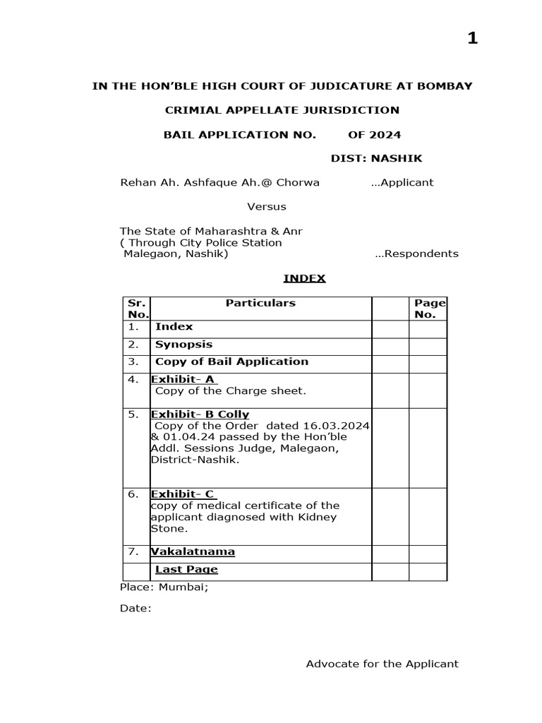 Bail Application in IPC 306 Case | PDF | Bail | Aiding And Abetting