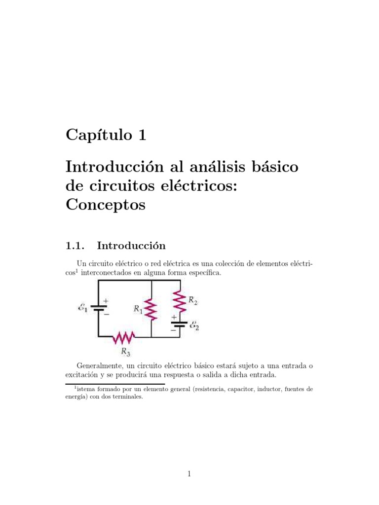 Introducción al análisis básico de circuitos eléctricos: Conceptos fundamentales | PDF ...