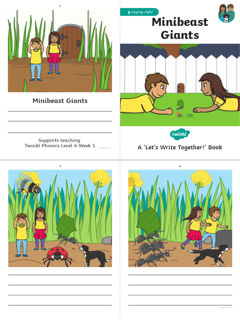 Level 6 Week 1 A Minibeast Adventure Writing Minibook | PDF