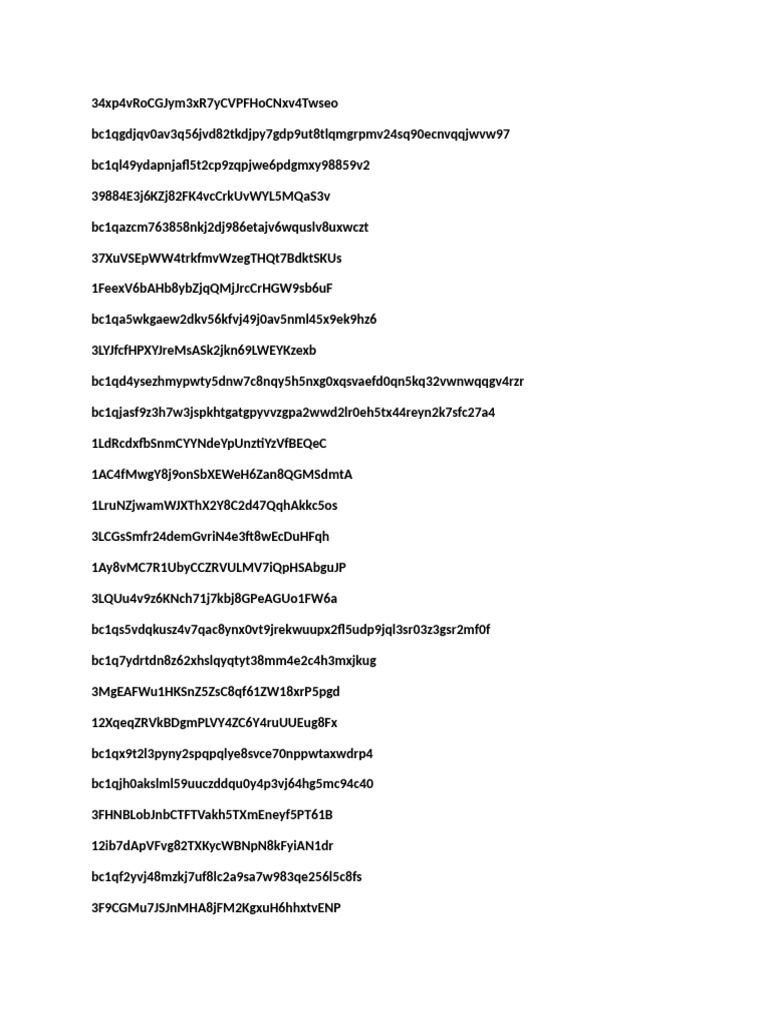 Bitcoin Wallet Addresses | PDF