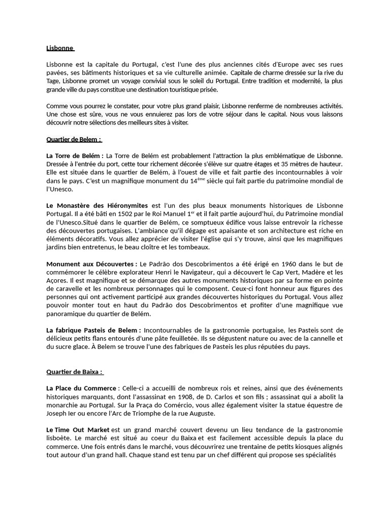 Guide des incontournables de Lisbonne | PDF | Lisbonne | le Portugal