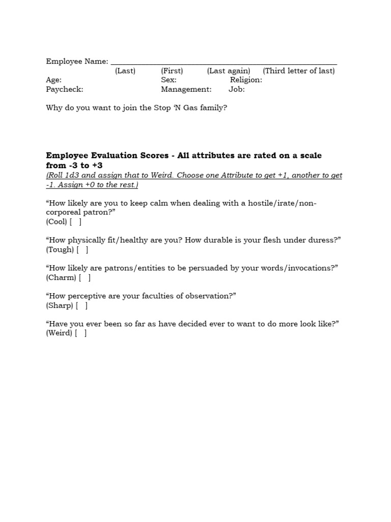 Stop 'N Gas Employee Role Guide | PDF