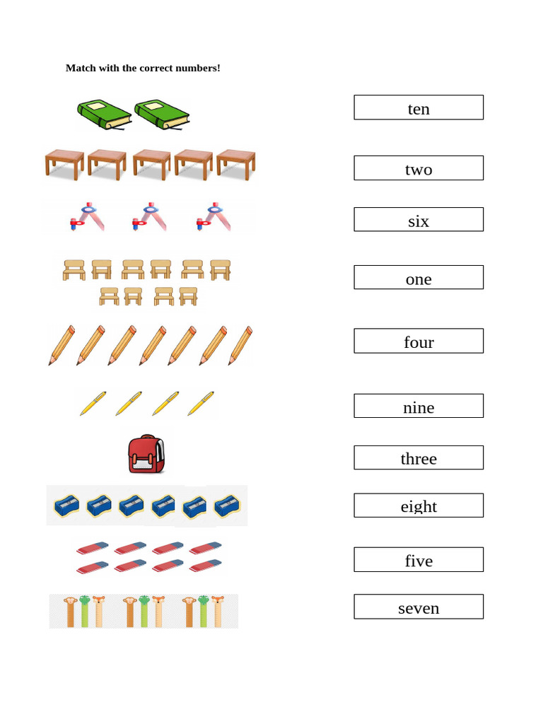 Match With The Correct Numbers | PDF