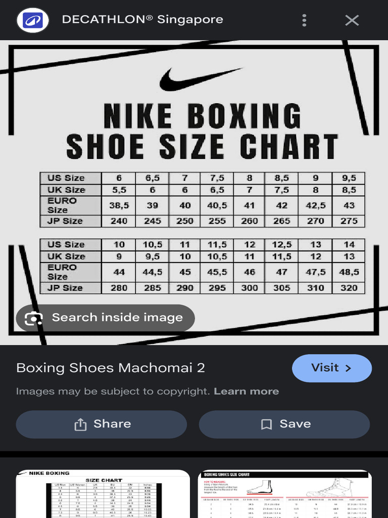Nike Machomai Size Chart - Google Search | PDF